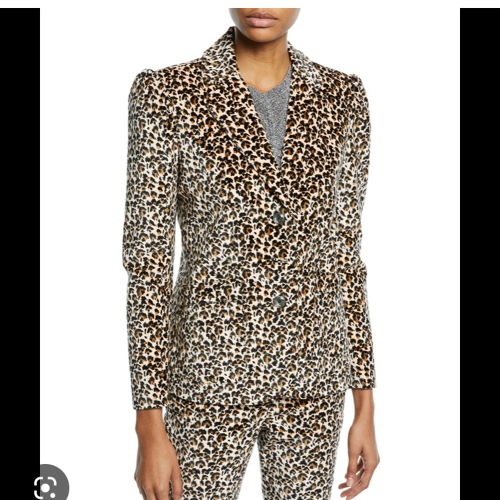 Rebecca Taylor Structured Leopard-Print Velveteen Jac… - Gem